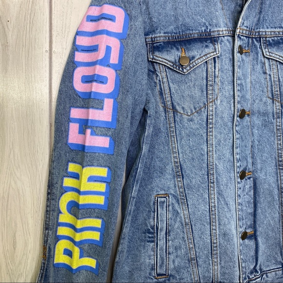 Pink Floyd | Jackets & Coats | New Pink Floyd Denim Jacket Dark Side Of ...